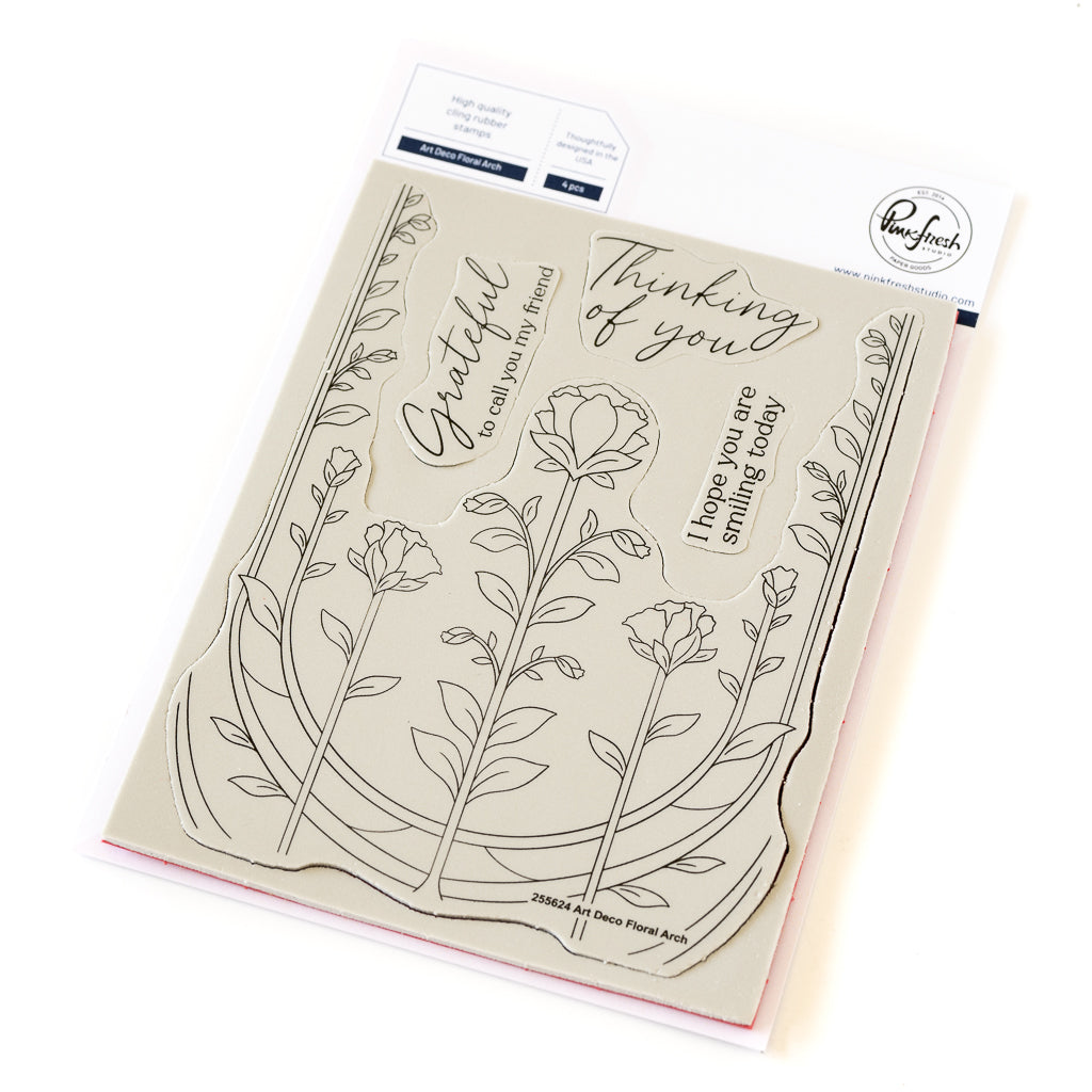 Art Deco Floral Arch stamp – Pinkfresh Studio LLC